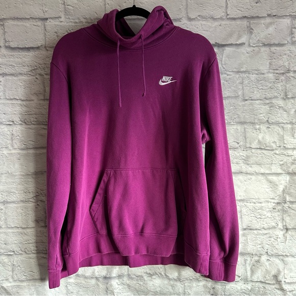 Nike | Tops | Preowned Nike Purple Funnel Neck Hoodie Womens Xl | Poshmark